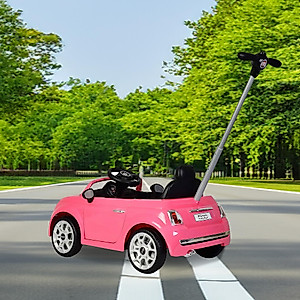 Best Ride On Cars 2-in-1 Fiat 500 Baby Toddler Toy Push Vehicle Car Stroller with 40 Pound Capacity and Lights for Children Ages 1 to 3 Years, Pink