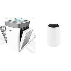 Nuwave Portable Air Purifier for Home Bedroom Up to 1361 SqFt & OxyPure 1-Pack Genuine Replacement HEPA/Carbon Combo Filter, Removes Allergens, Pollutants & Odors