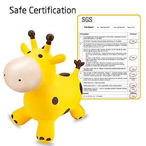 gloexeolg Bouncy Horse Inflatable Kids Ride on Toy Birthday Gifts for Toddlers Girls and Boys 1 of Set(Yellow Giraffe)