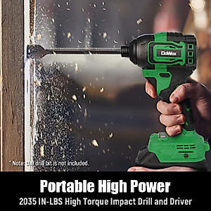 DOWOX 2035 In-lbs Powerful Impact Driver Kit, 21V MAX*Brushless Cordless Impact Driver, 1/4" Hex Chuck, 4-Speed, 24 PCS Screwdriver Bits & Sockets, for Repairs, Long Rusted Screws or Frozen Bolts