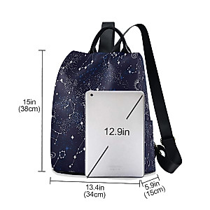 ALAZA Space Galaxy Constellation Cloud Women Backpack Anti Theft Back Pack Shoulder Fashion Bag Purse