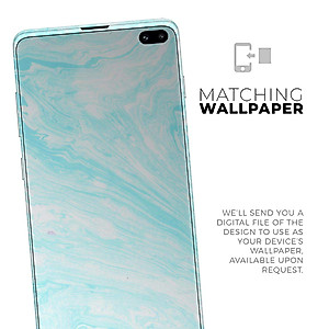 DesignSkinz Bright Blue Textured Marble Protective Vinyl Decal Wrap Skin Cover Compatible with The Samsung Galaxy S20 (Screen Trim & Back Glass Skin)
