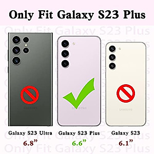 Phone Case for Galaxy S23 Plus (6.6-inch), for Samsung Galaxy S23 Plus 5G Case with Ring Kickstand Lanyard Bumper Shockproof Protection Case Cute Soft TPU Glitter Cover for Girls Women Men - Silver