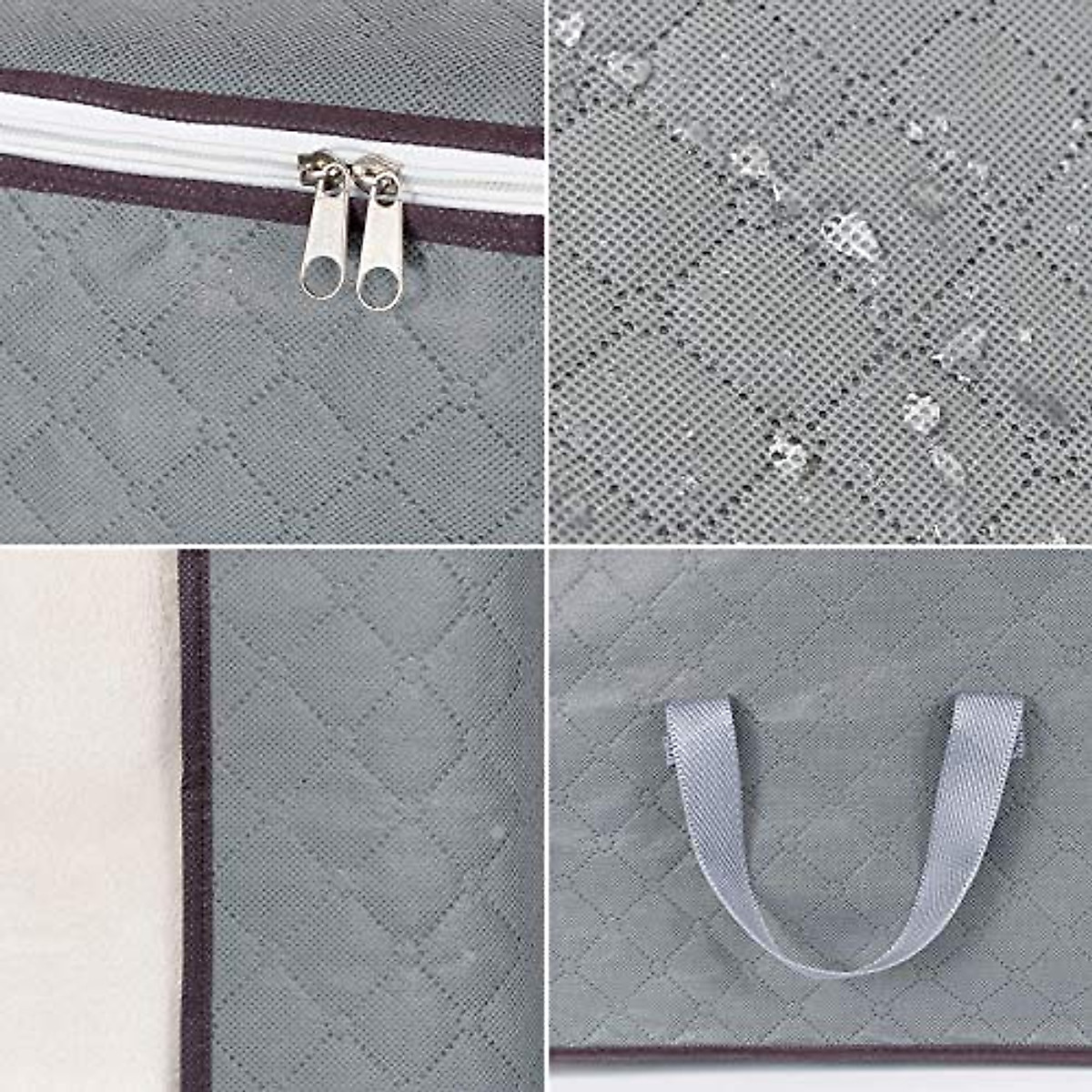 combocube 3Pcs Jumbo Zippered Storage Bag for Closet King Comforter, pillow, quilt, bedding, Clothes, Blanket Organizers with Large Clear Window & Carry Handles Space Saver