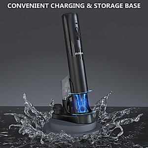 Electric Wine Opener Set, Automatic Wine Bottle Openers, 2-in-1 Aerator & Pourer, Foil Cutter, 2 Vacuum Stoppers, Charging Base, Easy Storage for Wine Lovers Gift Home Kitchen Party Bar