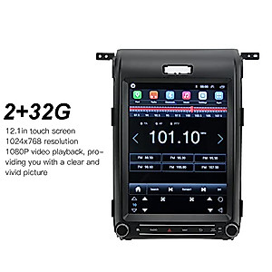 KIMISS Car Player 12.1in 1080P HD Touch Screen Car Stereo Bluetooth4.0 WiFi Quad Core GPS Navigation Screen for Ford Raptor (2G RAM 32G ROM)