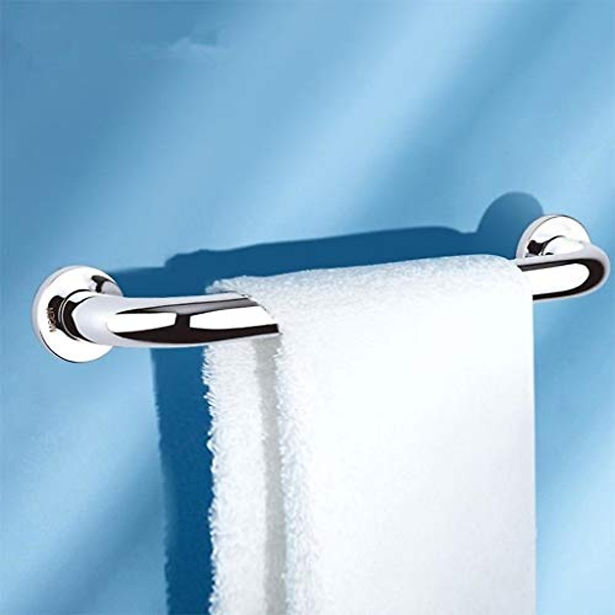 CRODY Bath Wall Attachment Handrails Grab Bar Rails Bathroom Grab Bar Armrest, Shower Handrails Towel Rack, Bathtub Disabled Auxiliary Skid Handles Copper Chrome Safety Support Rails for Family Pre/70