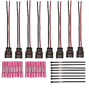 Mamiko Set of 8 Ignition Coil Module Connector Replacement for 4.6L 5.4L 6.8L Ford F150 F250 Mustang Modular Ignition Coil Pigtail Harness Plug