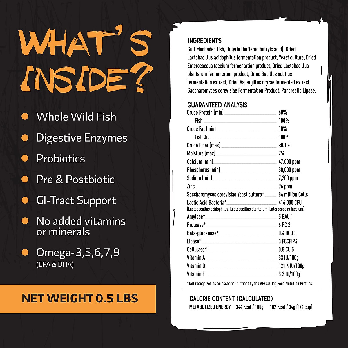 ROGUE PET SCIENCE Origins 5-in-1 Dog Supplement - Powdered Food Topper w/Natural Omega 3 Fish Oil - Supports Healthy Digestion, Skin, and Coat - Helps Reduce Itching & Joint Inflammation (1/2 lb)