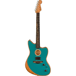 Fender American Acoustasonic Jazzmaster Acoustic Electric Guitar, with 2-Year Warranty, Ocean Turquoise, Ebony Fingerboard, with Gig Bag