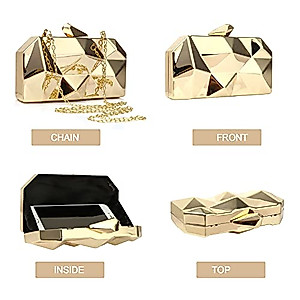 Ladies Vintage Clutch Purse Cocktail Wedding Party Evening Clutch Bag (Gold)
