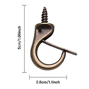 Rddconkit Metal Cup Hooks Safety Windproof Hooks,12 Pieces Metal Hanging Ceiling Hooks Ceiling Screw Hooks for Hanging Plants Indoor Outdoor Use Decorations