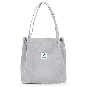 Suyfhdc Corduroy Tote Bag for Women Cute Tote Bags Travel Bag with Inner Pockets Big Capacity Casual Handbags for Shopping Work