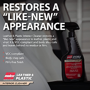 Malco Leather & Plastic Cleaner – Penetrates Deep to Remove Dirt, Grime and Oily Soils/Restores Leather, Plastic and Vinyl/Leaves Surfaces Clean, Shiny and Film-Free / 1 Gallon (100101)