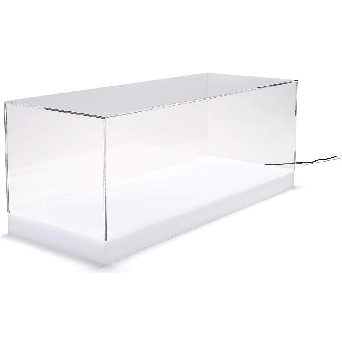 Displays2go 30 x 12 Illuminated Acrylic Display Case, 16 Color Modes – Clear, White (FDLEDDCSQ3)
