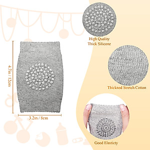 Haysandy 4 Pairs Baby Knee for Crawling Anti Slip Baby Crawling Pad Elastic Knee Sleeve Leg Toddler Warmer(Dark Color)