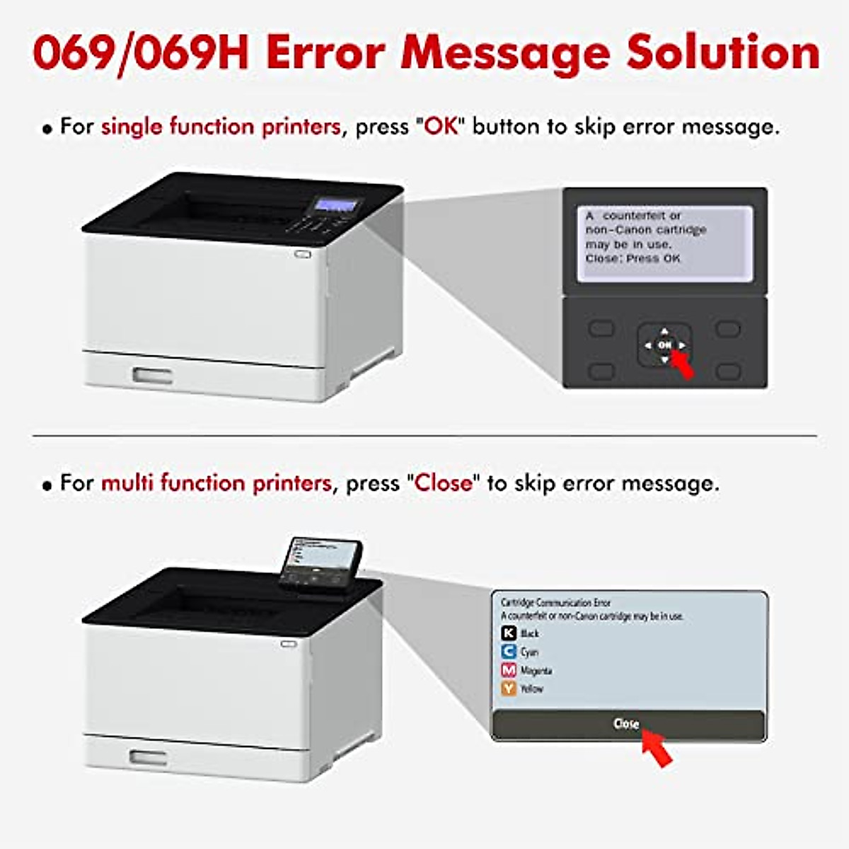 069 069H Black Toner Cartridge 1-Pack Replacement for Canon 069 Toner Cartridge for Canon imageCLASS MF753Cdw MF751Cdw LBP674Cdw Series Printer Ink