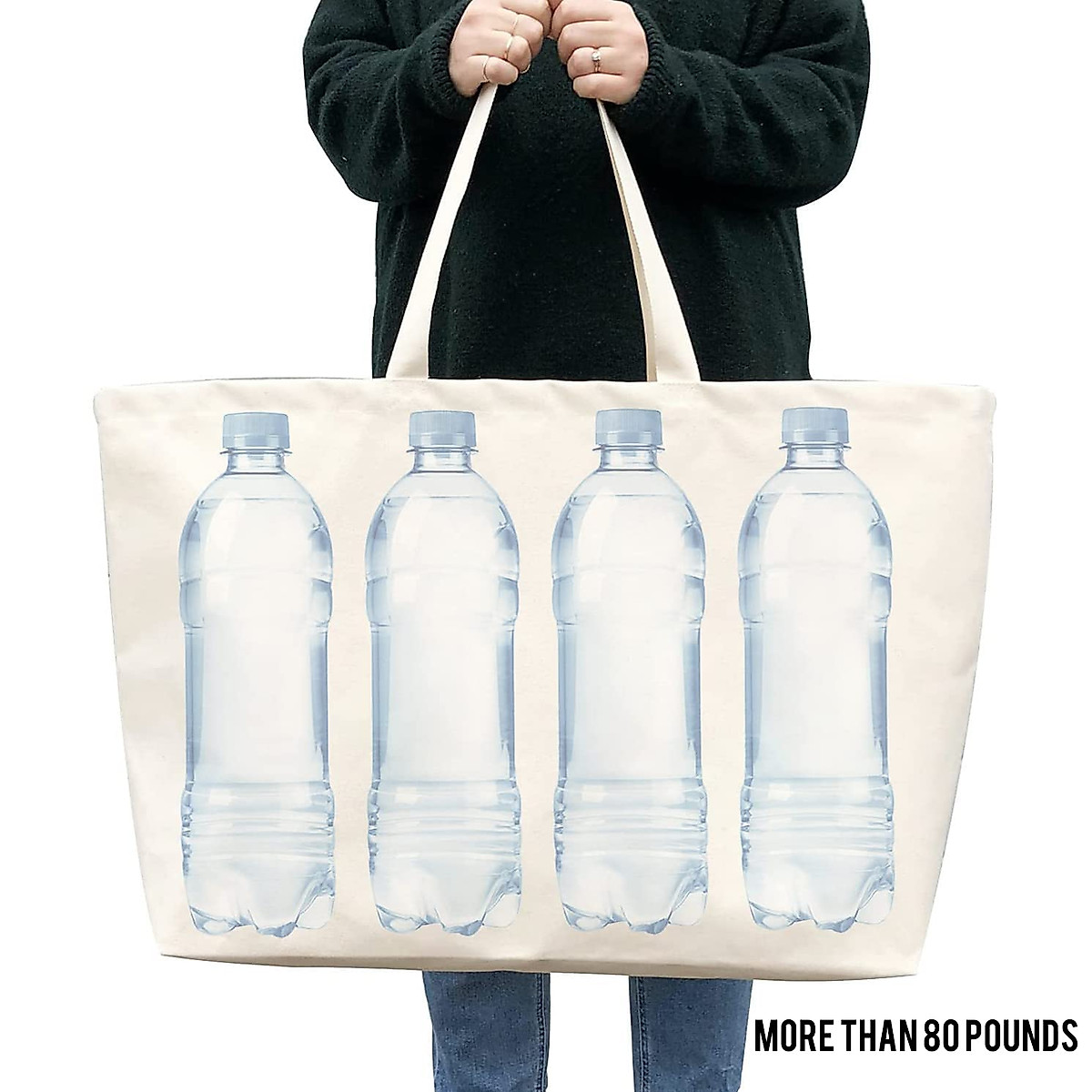 LLYLIU Large Canvas Tote Bag-Extra Big Shopping Beach Totes Bags Reusable Largest Grocery Plain Solid Bag 28"x8"x16"