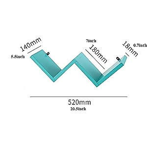 Floating Shelves W Shape Floating Shelves for Children’s Room Nursery, Wall Mounted Display Shelves Storage Unit, Modern Home Decor Wall Shelf Bookshelves for Living Room,Office,Bedroom,Bathroom,Kitch