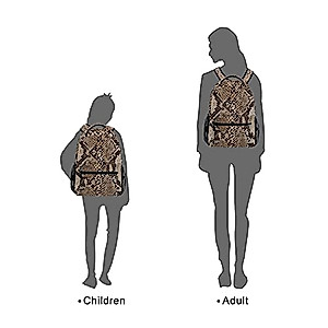 QUGRL Snake Skin Print 16" School Bookbag Cool Elementary Schoolbag College Daypack Animal Backpack Travel Sports