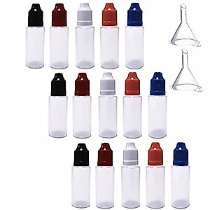 JOYWEE 30 Pack, 30ml Empty Plastic LDPE Dropper Bottle Funnel Eliquid Applicator Squeeze Dropping Bottle Thin Tip with Childproof Cap
