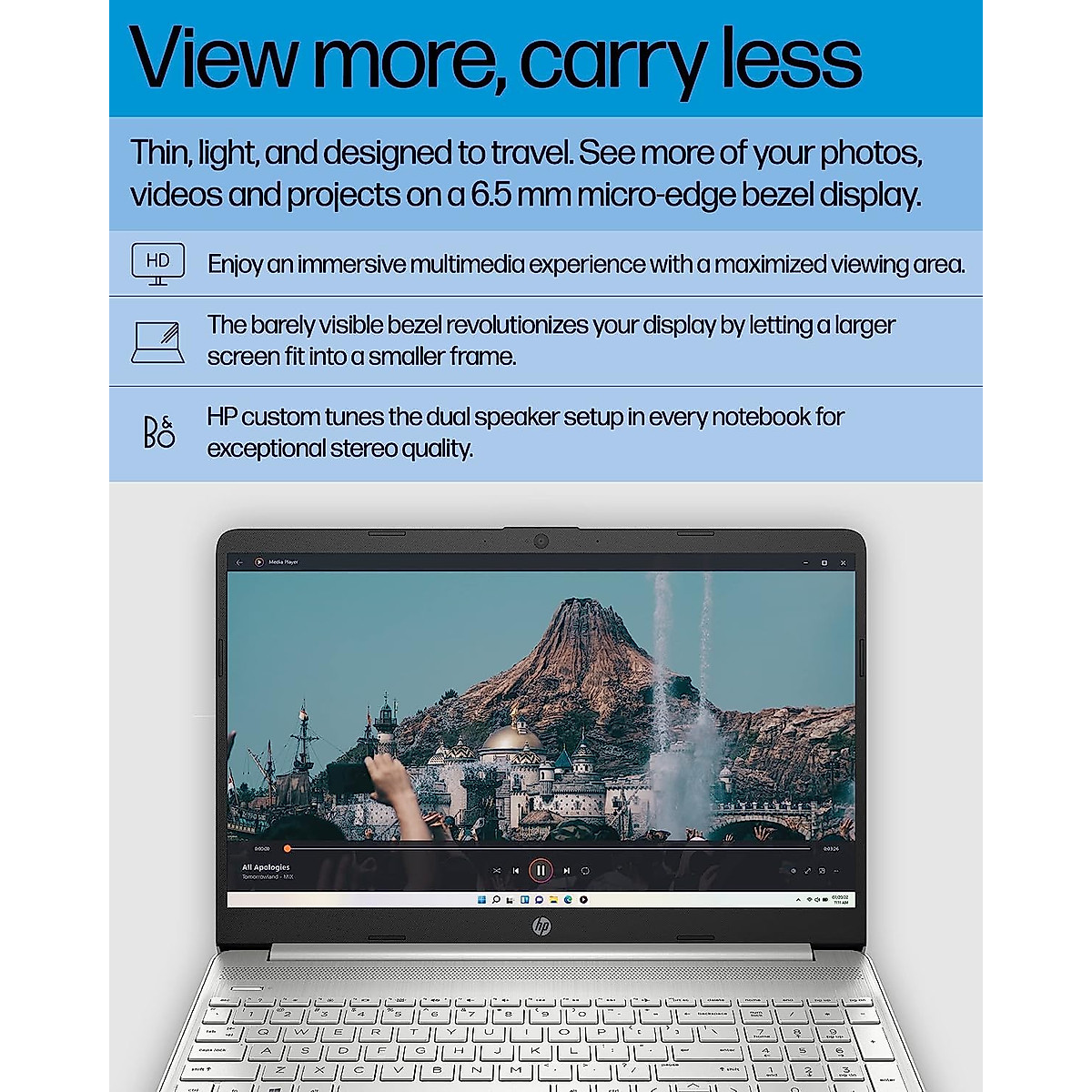 HP 2023 Newest 15.6" Laptop, Business and Office, AMD Ryzen 7 5700U Processor, 16GB RAM, 512GB SSD, Micro-Edge, 10H Battery Life, Full-Size KB, Wi-Fi 6, Bluetooth, Thin & Portable, Windows 11 Home