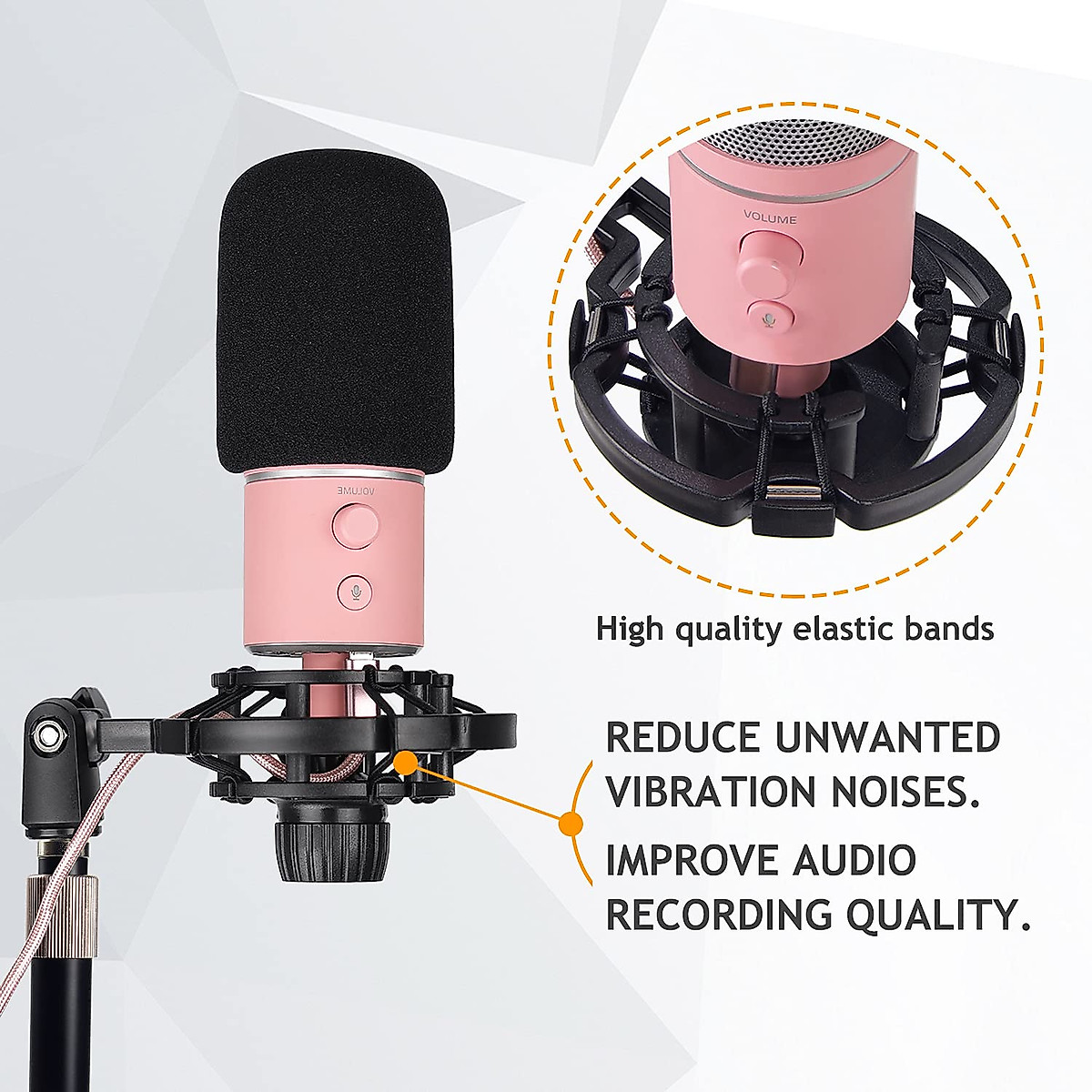 Razer Seiren X Desktop Microphone Stand with Shock Mount, Foam Windscreen, Adjustable Mic Stand with Pop Filter Shockmount Reduces Vibration Noise for Razer Seiren X USB Streaming Microphone Frgyee