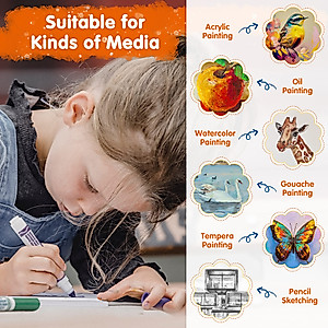 FIXSMITH Mini Stretched Canvas - 24 Pack 4 x 6 Inch, 2/5” Profile Small Canvases, 100% Cotton Art Primed Little Blank Canvas for Kids, Home Decor Project, Art Supplies for Acrylic Oil Painting