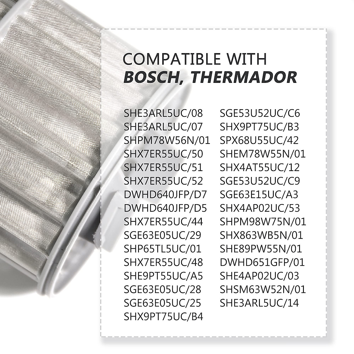 645038 Dishwasher Appliance Filter Micro Circulation Pump 00645038 Dishwasher Filter Basket Compatible with Bosch Thermador Kitchen Accessories Replacement