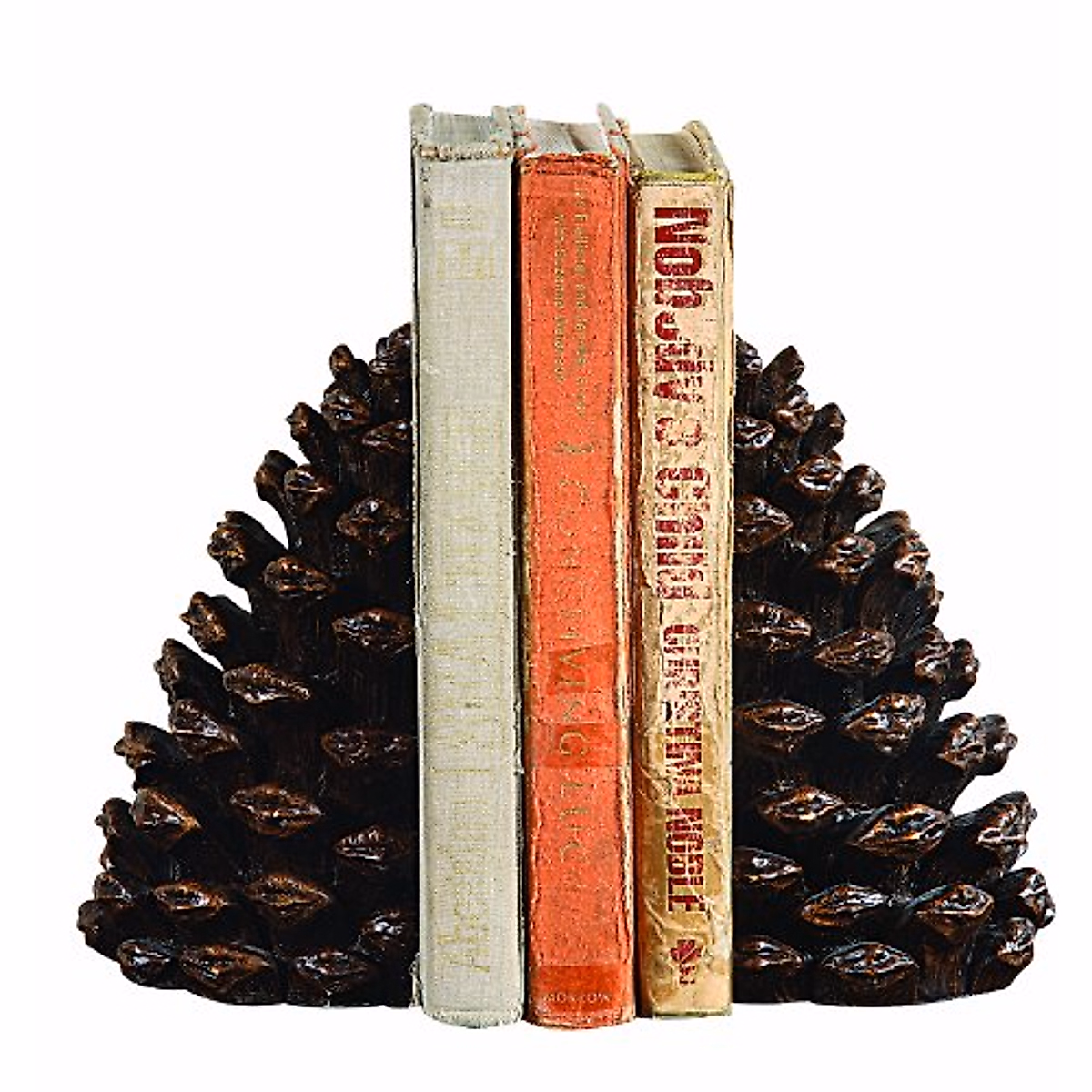 Creative Co-Op Resin Pinecone, Bronze Finish Bookends, 2 Count
