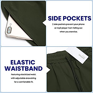 COOFANDY Shorts for Men 2 Pack 7" Quick Dry Gym Workout Shorts Training Running Jogger with Pockets (Black/Olive Green, X-Large)