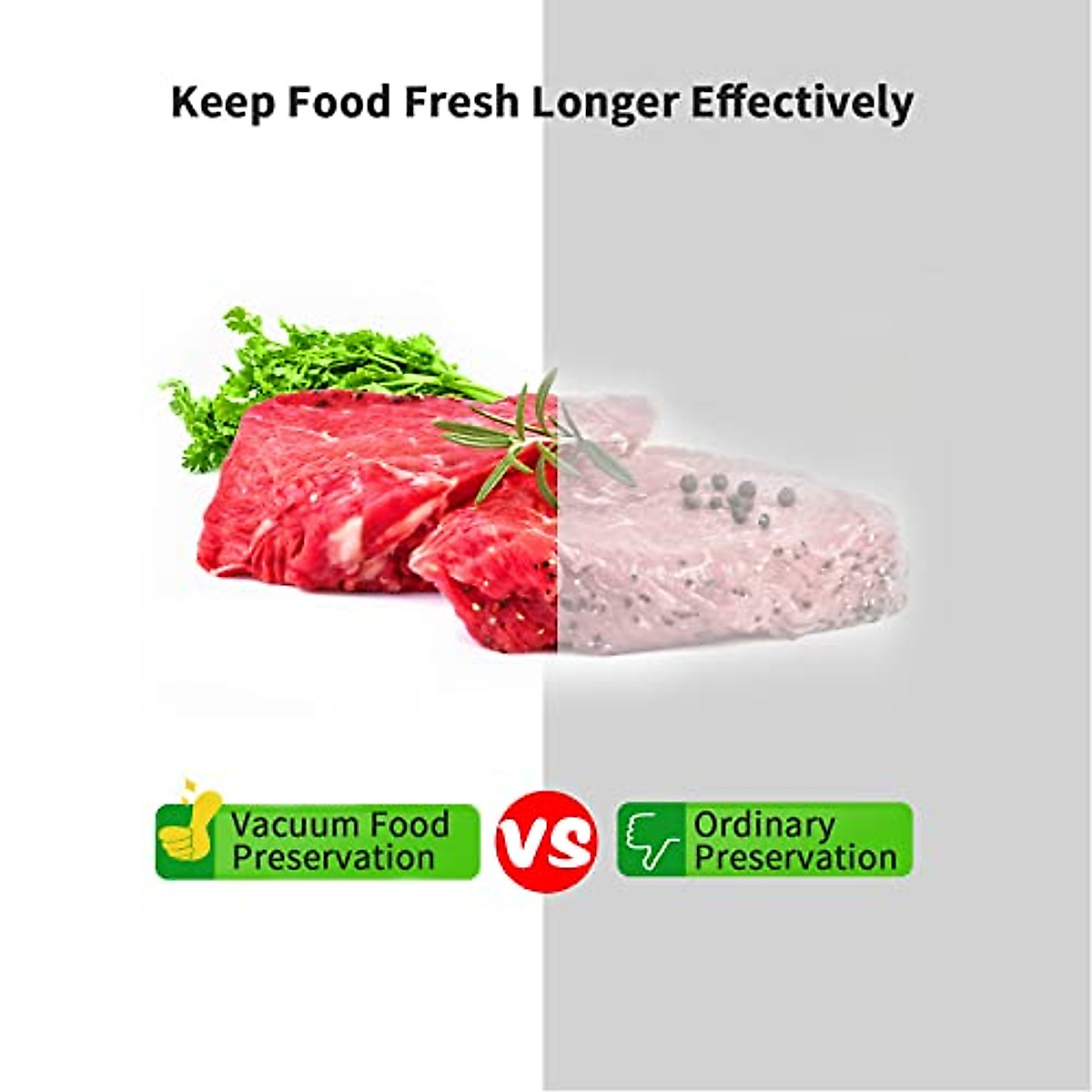 Automatic Vacuum Sealer for Food Savers - Safety Compact Vacuum Sealer Machine with 4 Sealing Modes and Vacuum Seal Bags & Rolls Starter Kit for Food Storage and Sous Vide, Black