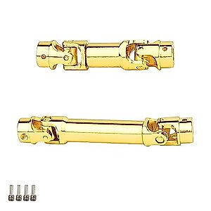 RZXYLRC Stainless Steel Drive Shaft Gold Front Rear Center Shaft for TRX4M 1/18 RC Crawler Defender Upgrade, 2PCS