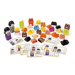 Miniland Family Diversity Blocks Game, 3-6 Years, 1-6 Players, Empathy, Cultural and Racial Inclusion, Build Self Esteem, Build Block Families (32365)