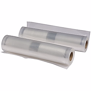 Nesco Deluxe Food VS-12 Vacuum Sealer, Silver & VS-04R Two 11" x 20' Vacuum Sealer Rolls & Vacuum Sealer Bags 8" x 20", Use for Sous Vide or Meal Prep, BPA Free