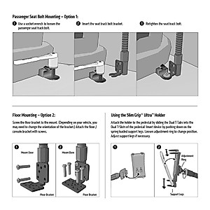 Heavy Duty Flexible 22“ Aluminum gooseneck ELD compliant car truck fleet floor seat bolt tablet mount for Apple iPad Air Pro Mini Microsoft Surface Pro/Book Lenovo Verizon 7 8 10 12 tablets