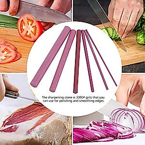 6pcs 3000 Grits Ruby Sharpening Stone Cylindrical Whetstone Sharpener Professional Knife Polishing Grinding Tool, 2~10mm