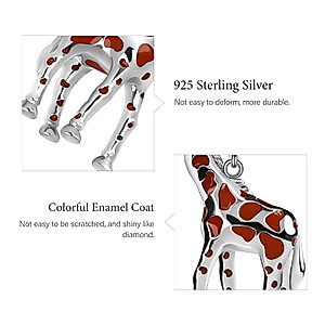 GNOCE Giraffe Charm Pendant Charm 925 Sterling Silver Independent and Noble Dangle Charms Fits All Bracelet/Necklace Christmas Charm Gifts for Women Wife Daughter