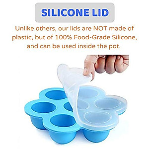 Silicone Egg Bites Molds With Built-In Handles and Trivet, Fits 5,6,8 Qt Instant Pot and Other Similar-Sized Pressure Cookers, Steamers and Baking Accessories, Set of 2