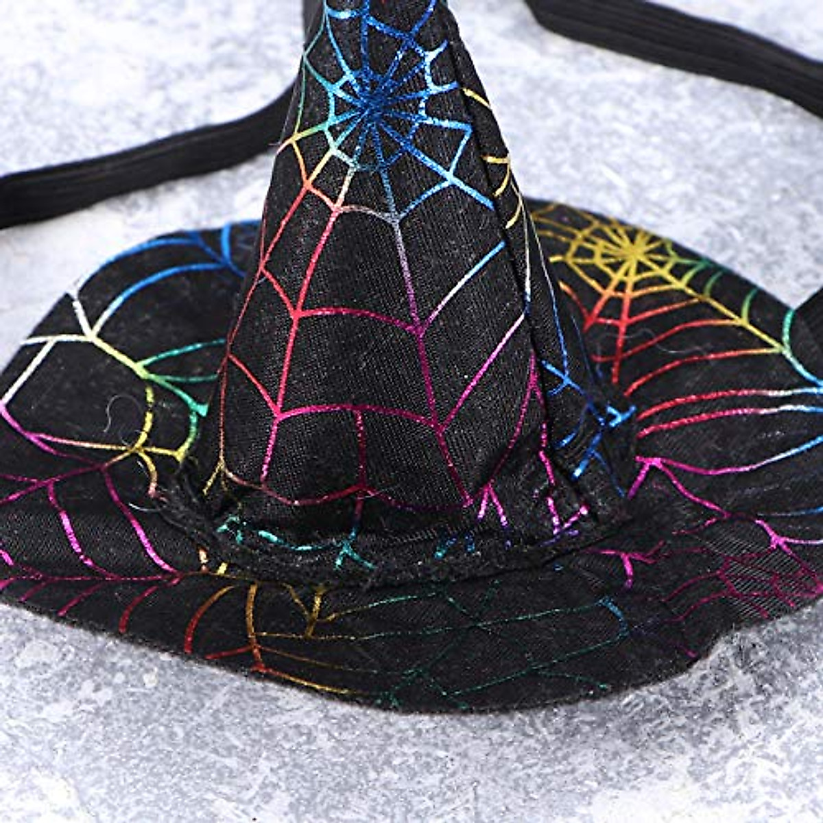 BESTOYARD Halloween Witch Hat Spider Web Pumpkin Pattern Mini Pet Hat Cat Dog Hat Party Cosplay Costume (Star Pumpkin)