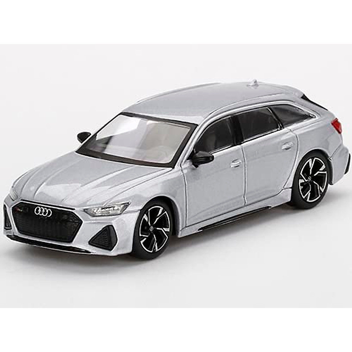 RS 6 Avant Carbon Black Edition Florett Silver Metallic Ltd Ed to 2400 pcs Worldwide 1/64 Diecast Model Car by True Scale Miniatures MGT00372