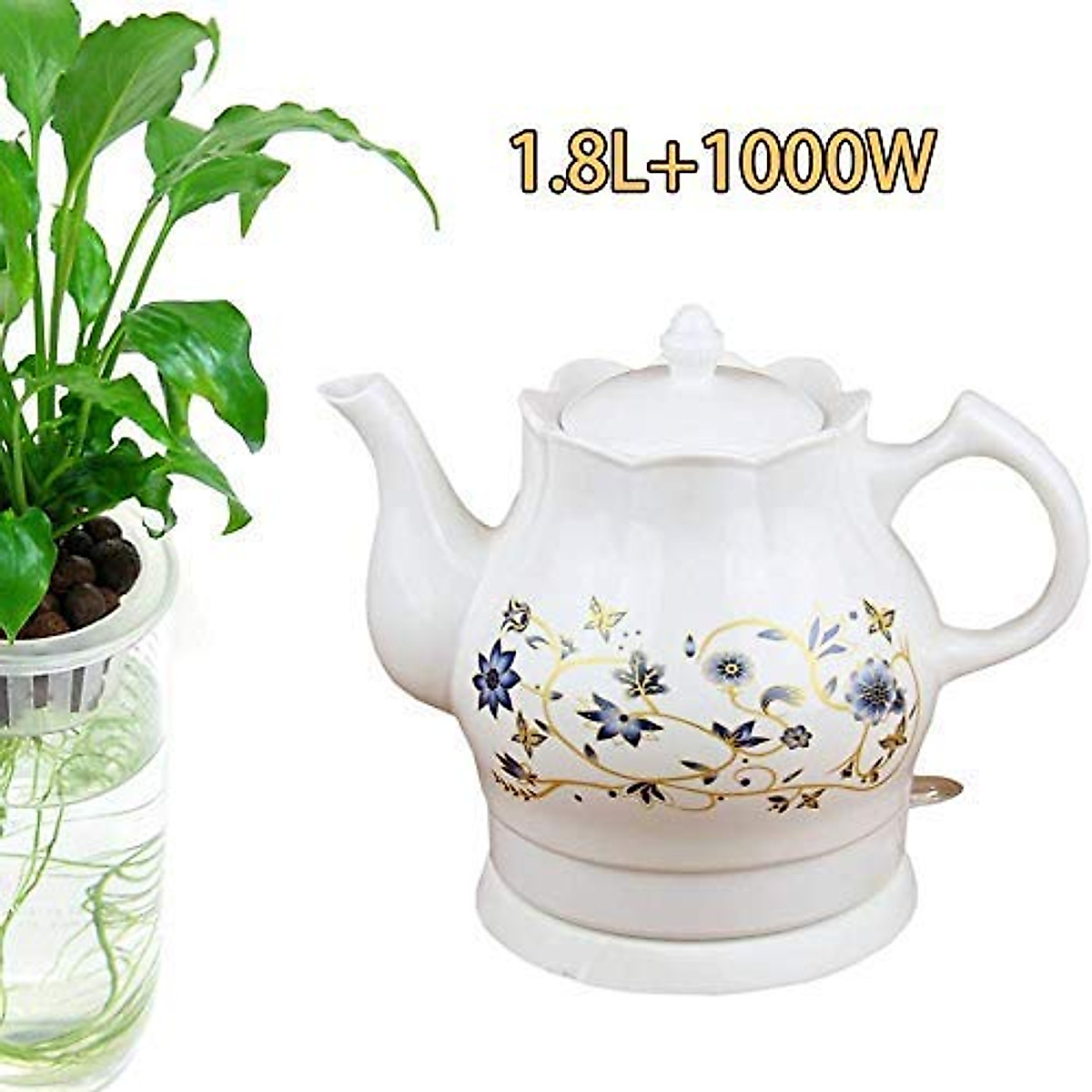 SAHROO Electric Kettles,Kettle Electric Ceramic Cordless Teapot Retro Red 1.8L Jug,1000W Fast Boiling,Can Brew Tea,Coffee,Soup,Automatic Power off and Anti-Dry Protection