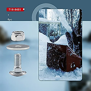 HYYLU (8 Packs) 710-0451 Stainless Steel Carriage Bolts Nuts Washers Fits for MTD Cub Cadet Yardman 784-5580 736-0242 712-04063 GW-37002 Snow Blower - 8 pcs Skid Slide Shoe Mounting Bolts Kit Black