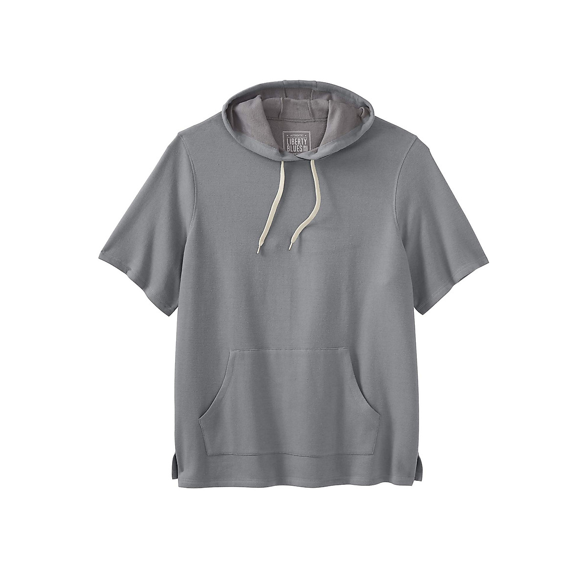 Liberty Blues by KingSize Men's Big & Tall Short-Sleeve Hoodie - 6XL, Shale Grey