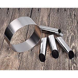 DS. DISTINCTIVE STYLE Cannoli Tubes Kit 12 Pieces Stainless Steel Canolli Shell Molds with Cake Ring Mold DIY Canoli Forms for Baking