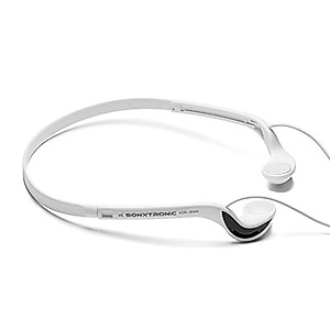 SONXTRONIC White ICE Xdr-8001 Vertical in Ear Ultralight Sport Running Headband Headphones (mdr-w08l Style White and Silver)