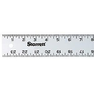 Starrett Straight Edge Aluminum Rule - Ideal for Schools, Shops, Metal Workers and Wood Workers - 96 Inch Length, 2 Inch Width, 125 Inch Thickness, 1/8 Inch, 1/16 Inch English - ASE-96