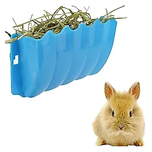 zswell Rabbit Hanging Feeder Grass Container Wall-Mounted Hay Manger Hay Rack Random Color