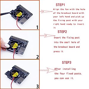 Treedix Compatible with Raspberry 4/4B Fan Hat Heatsink Kit GPIO Expansion Board with PWM Controllable Single Cooling Fan DC 5V