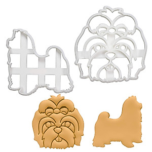 Set of 2 Shih Tzu cookie cutters (Designs: Body & Face), 2 pieces - Bakerlogy